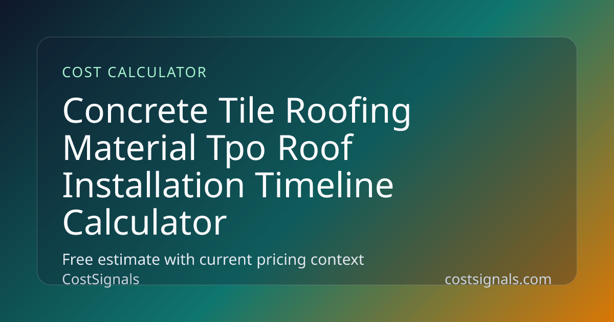 Tpo Roofing Cost Calculator