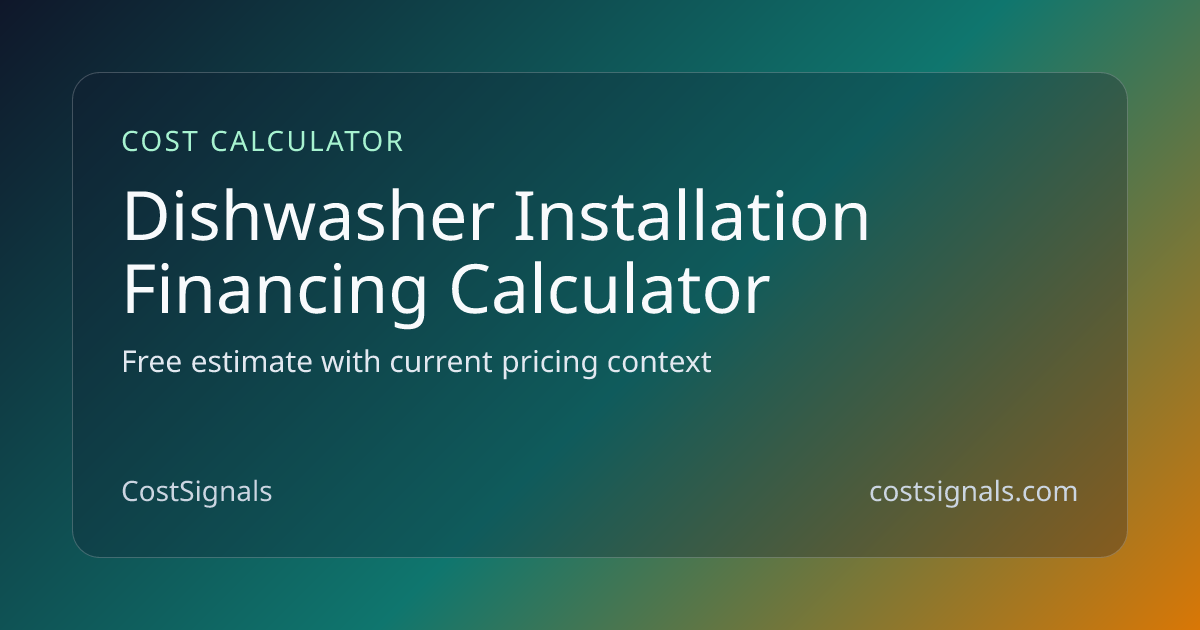 Dishwasher Installation Financing Calculator | Monthly Payment ...