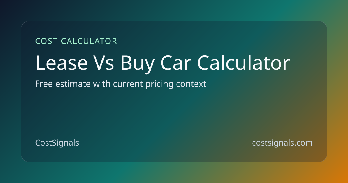 Lease vs Buy Car Calculator | Free Calculator | CostSignals | CostSignals