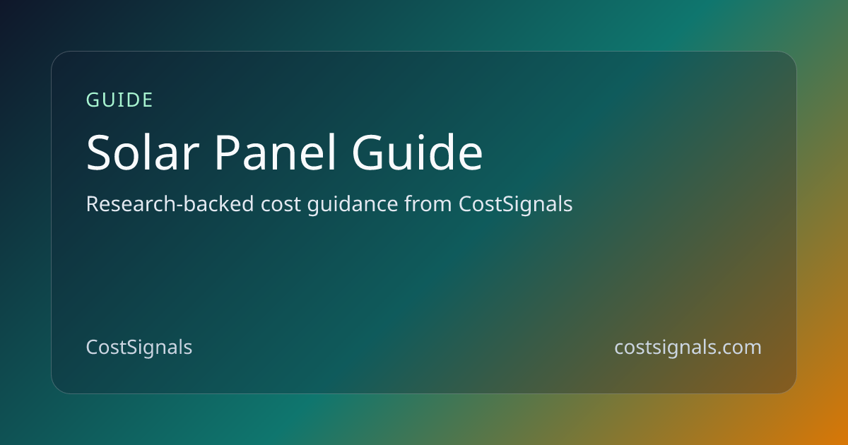 Solar Panel Guide 2026: Costs, Savings & Installation | CostSignals